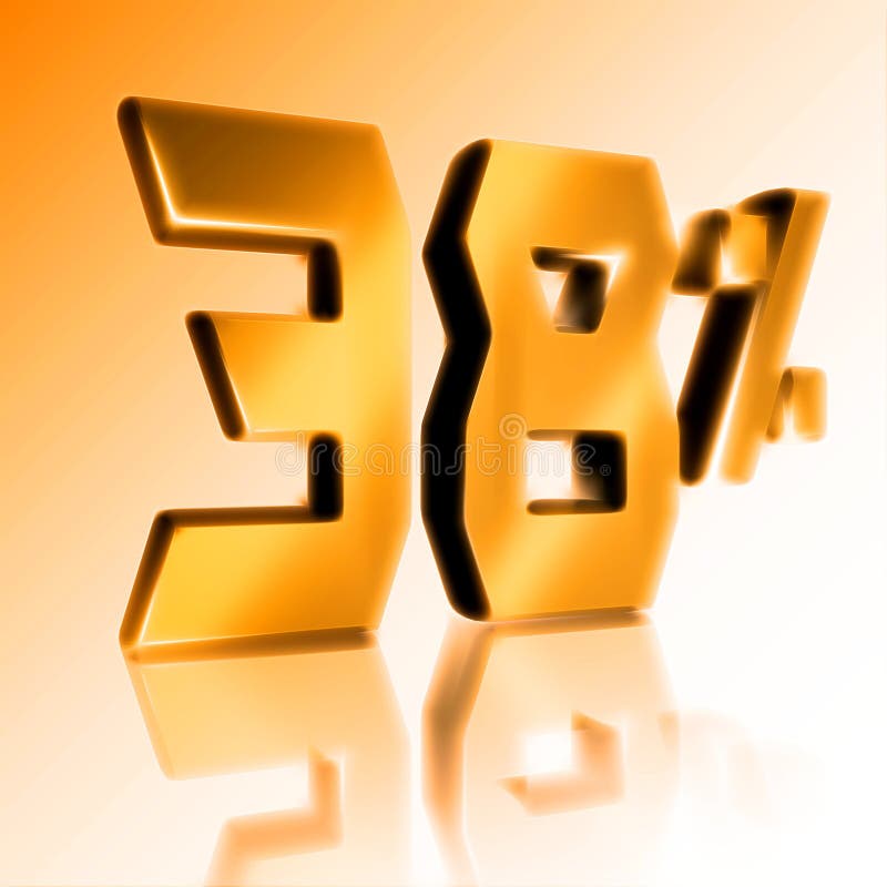 38 Percent As a 3D Illustration, 3D Rendering Stock Illustration ...