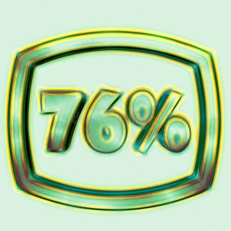 76 Percent As a 3D Illustration, 3D Rendering Stock Illustration ...