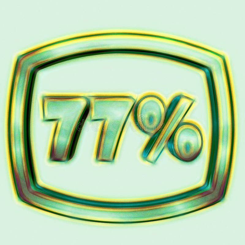 77 , 77 Percent As a 3D Illustration, 3D Rendering Stock Illustration ...