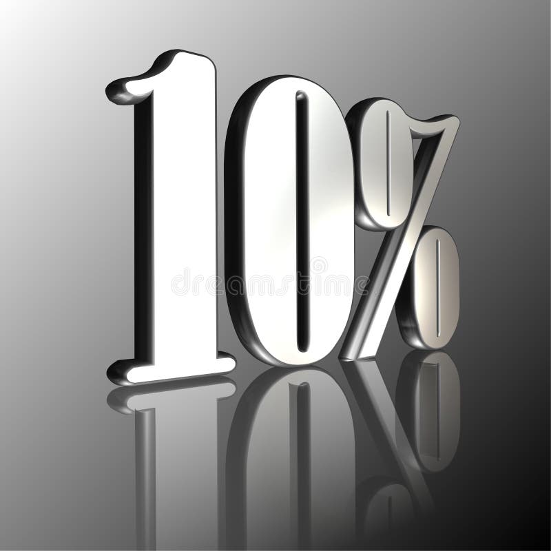10 , 10 Percent As a 3D Illustration, 3D Rendering Stock Illustration ...