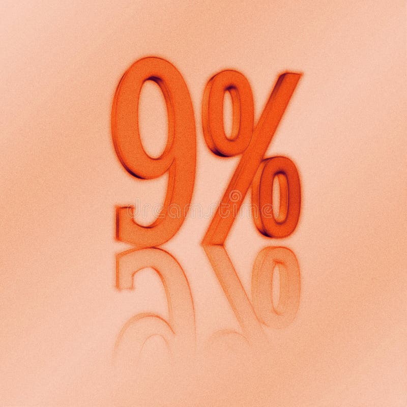 9 , 9 Percent As a 3D Illustration, 3D Rendering Stock Illustration ...