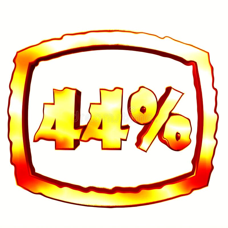 44 , 44 Percent As a 3D Illustration, 3D Rendering Stock Illustration ...