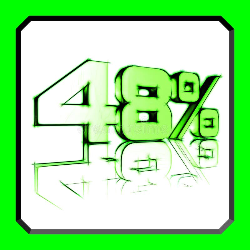 48 , 48 Percent As a 3D Illustration, 3D Rendering Stock Illustration ...