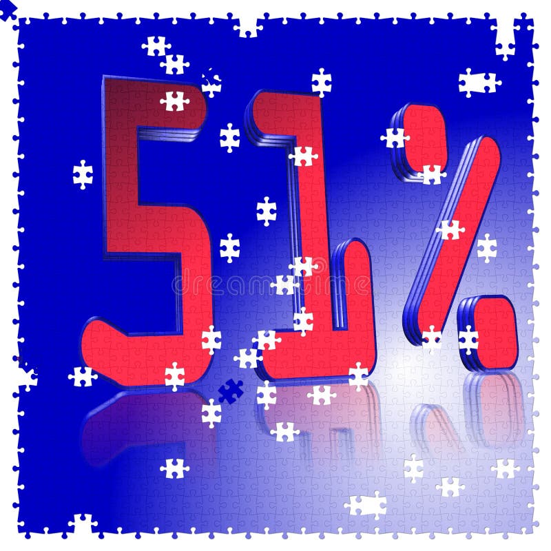 51 , 51 Percent As a 3D Illustration, 3D Rendering Stock Illustration ...