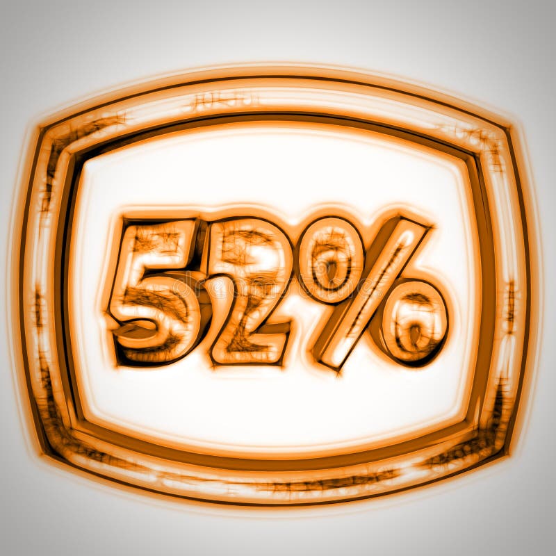 52 , 52 Percent As a 3D Illustration, 3D Rendering Stock Illustration ...
