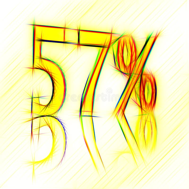 57 , 57 Percent As a 3D Illustration, 3D Rendering Stock Illustration ...