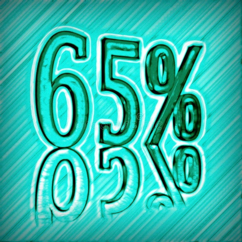 65 , 65 Percent As a 3D Illustration, 3D Rendering Stock Illustration ...