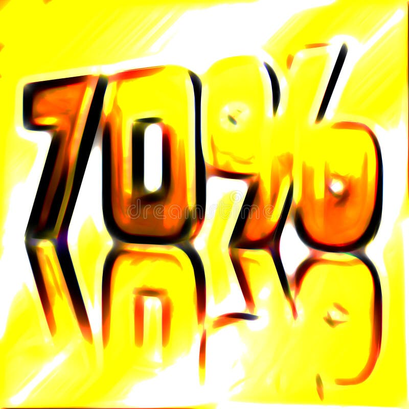 70 , 70 Percent As a 3D Illustration, 3D Rendering Stock Illustration ...