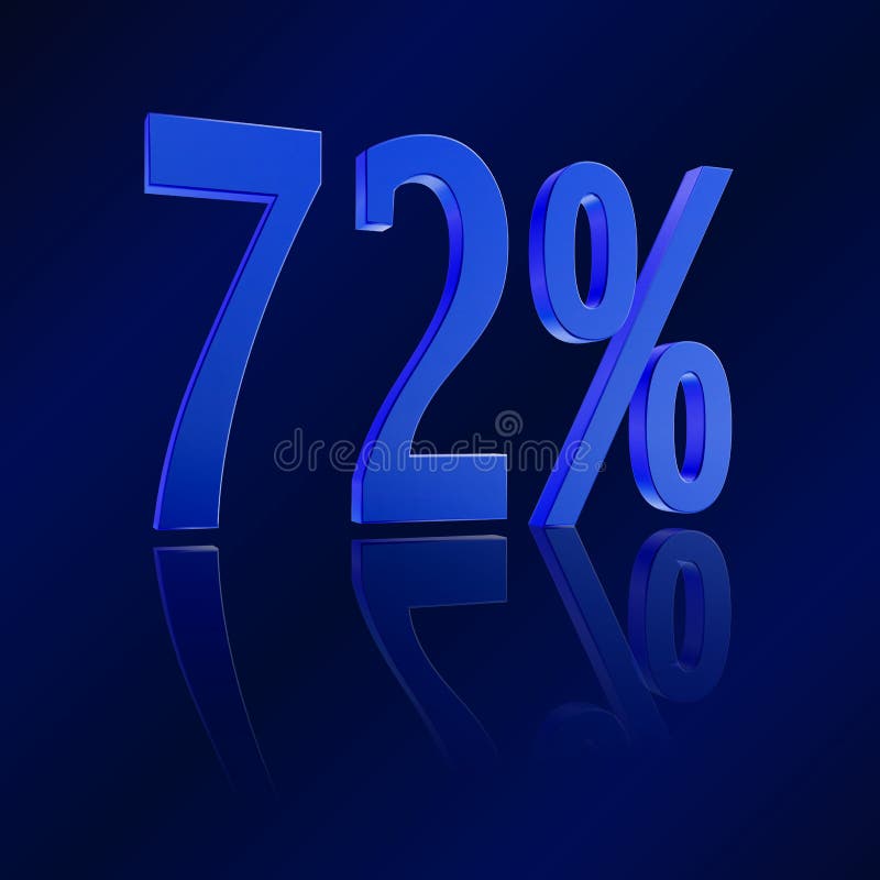 72 , 72 Percent As a 3D Illustration, 3D Rendering Stock Illustration ...