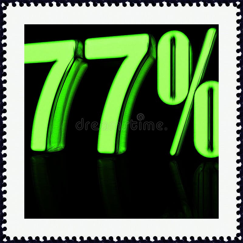 77 , 77 Percent As a 3D Illustration, 3D Rendering Stock Illustration ...