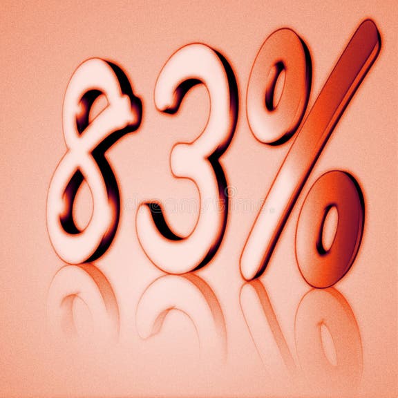 83 , 83 Percent As a 3D Illustration, 3D Rendering Stock Illustration ...