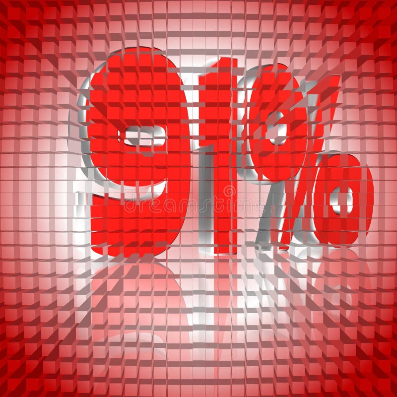 91 , 91 Percent As a 3D Illustration, 3D Rendering Stock Illustration ...