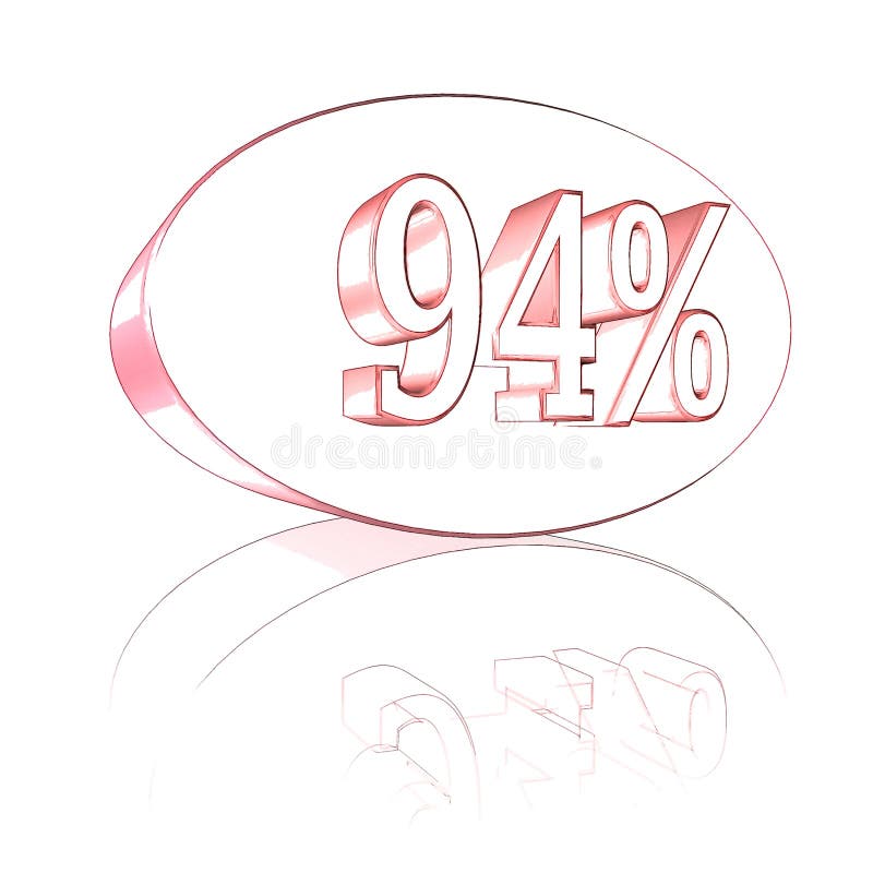 94 , 94 Percent As a 3D Illustration, 3D Rendering Stock Illustration ...