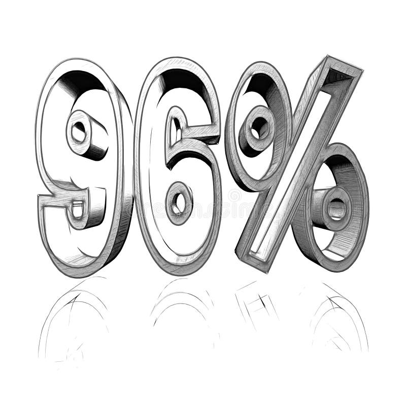 96 , 96 Percent As a 3D Illustration, 3D Rendering Stock Illustration ...