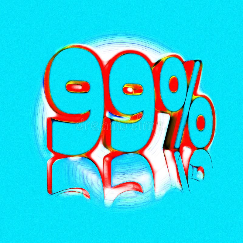99 , 99 Percent As a 3D Illustration, 3D Rendering Stock Illustration ...