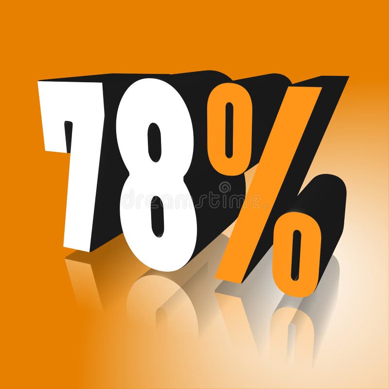 78 , 78 Percent As a 3D Illustration, 3D Rendering Stock Illustration ...