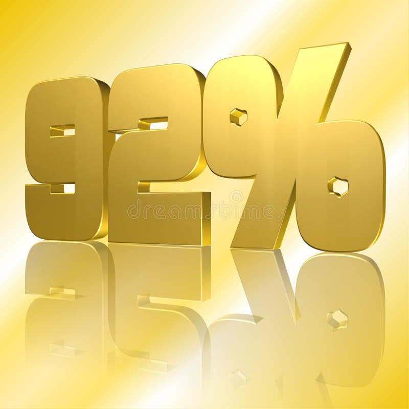 92 , 92 Percent As a 3D Illustration, 3D Rendering Stock Illustration ...