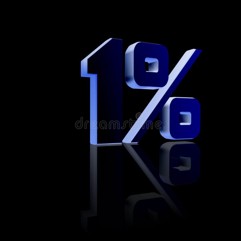 1 , 1 Percent As a 3D Illustration, 3D Rendering Stock Illustration ...