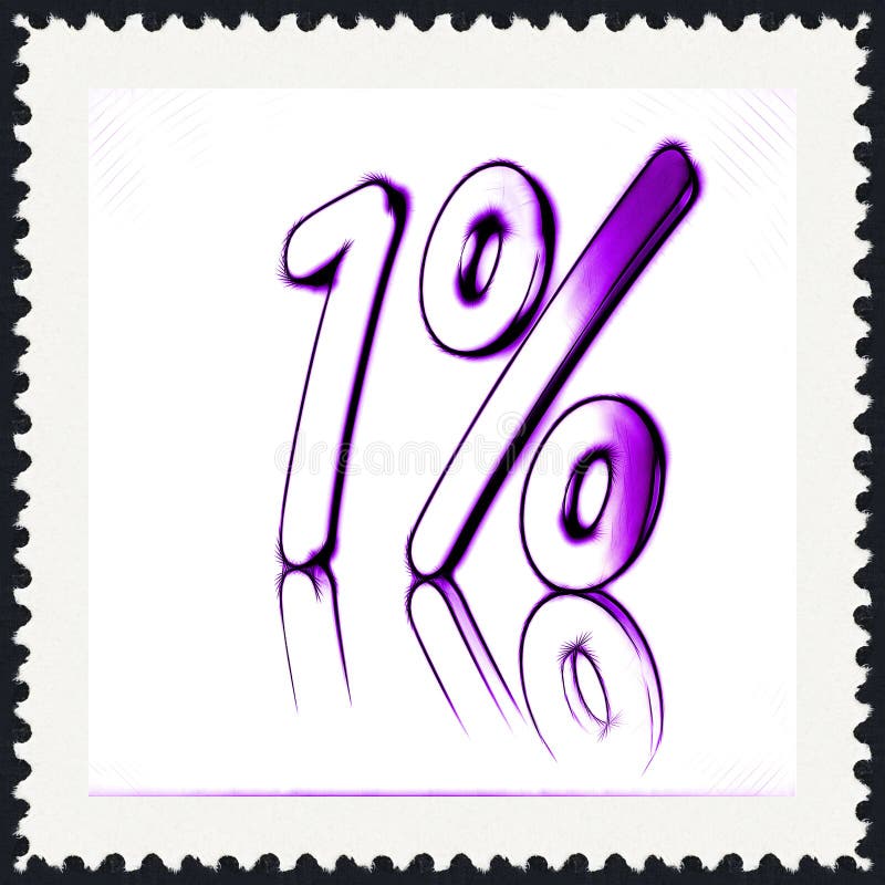 1 , 1 Percent As a 3D Illustration, 3D Rendering Stock Illustration ...
