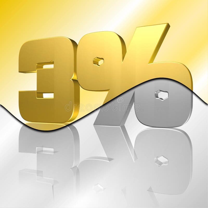 3 , 3 Percent As a 3D Illustration, 3D Rendering Stock Illustration ...