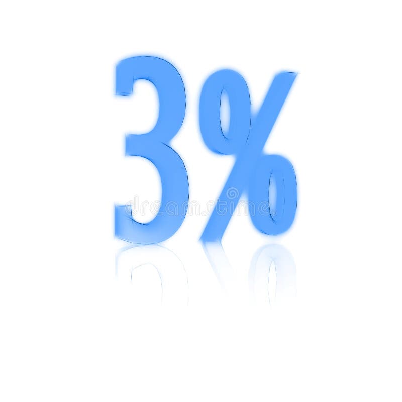 3 , 3 Percent As a 3D Illustration, 3D Rendering Stock Illustration ...