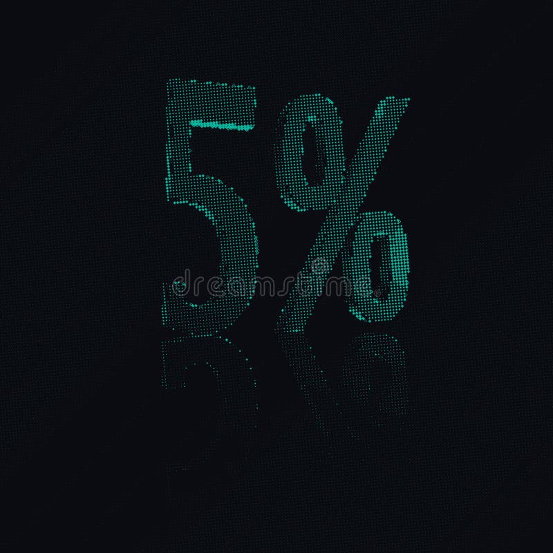 5 , 5 Percent As a 3D Illustration, 3D Rendering Stock Illustration ...