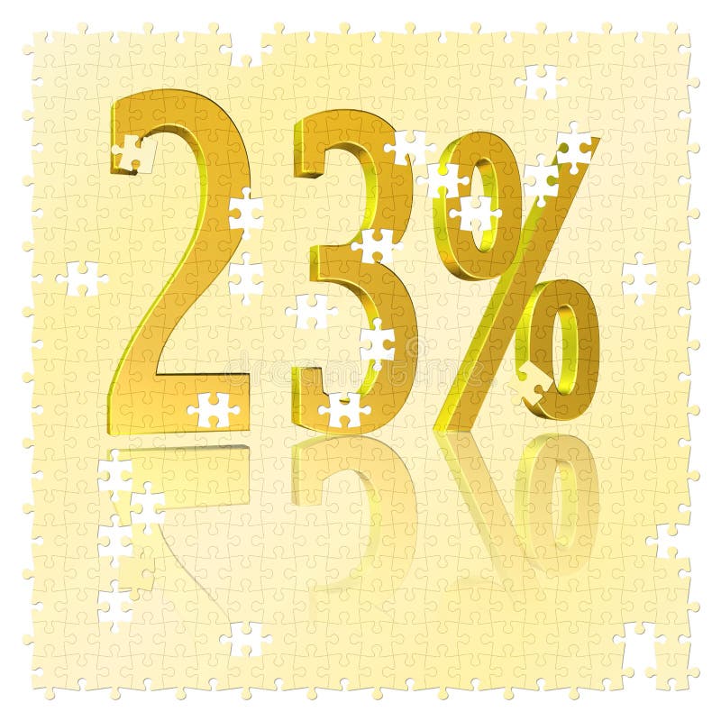 23 , 23 Percent As a 3D Illustration, 3D Rendering Stock Illustration ...