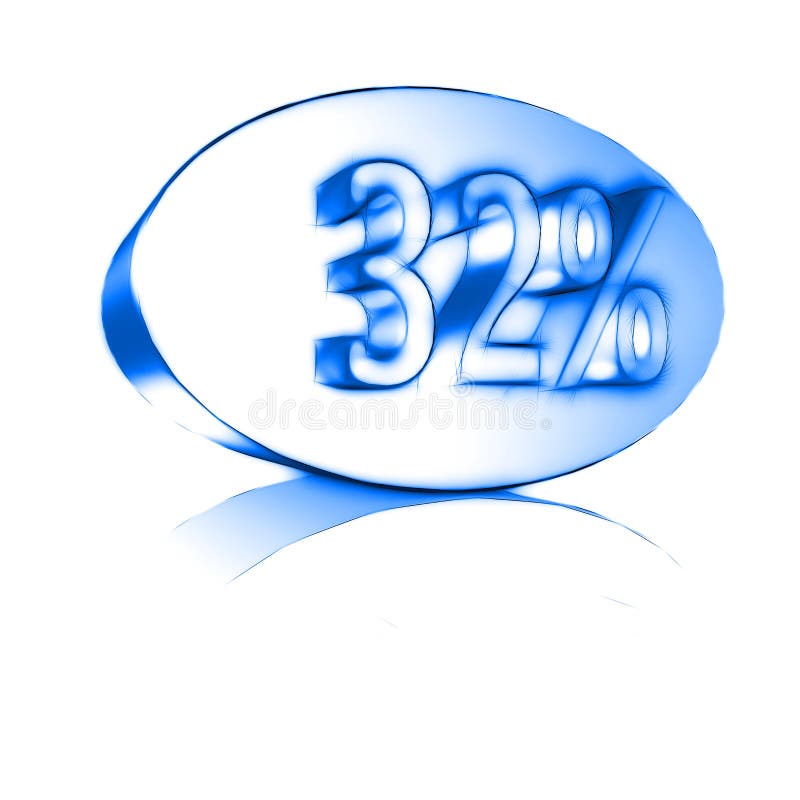 32 , 32 Percent As a 3D Illustration, 3D Rendering Stock Illustration ...