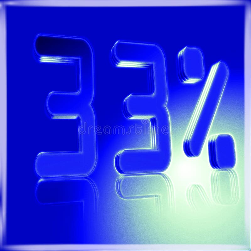 33 , 33 Percent As a 3D Illustration, 3D Rendering Stock Illustration ...