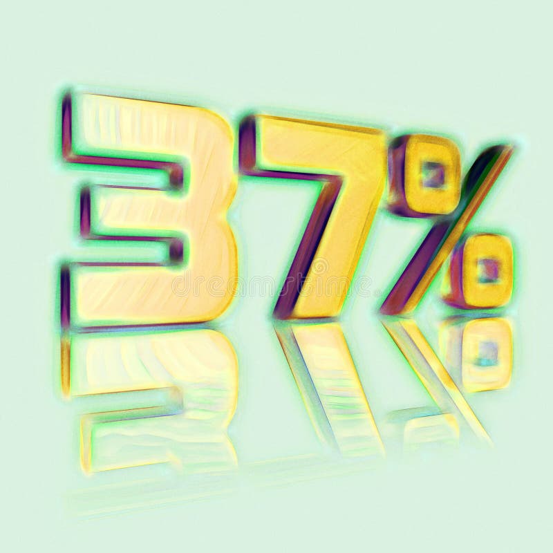 37 , 37 Percent As a 3D Illustration, 3D Rendering Stock Illustration ...