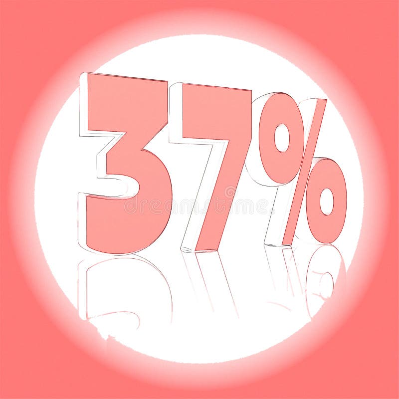 37 , 37 Percent As a 3D Illustration, 3D Rendering Stock Illustration ...