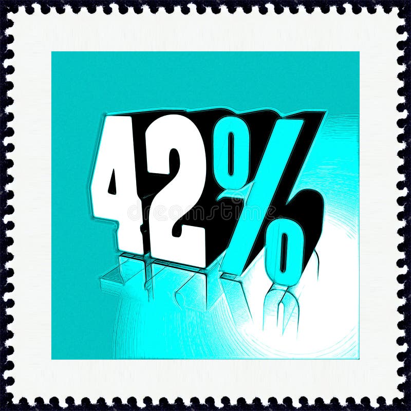 42 , 42 Percent As a 3D Illustration, 3D Rendering Stock Illustration ...