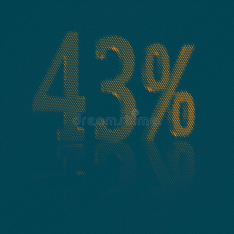 43 , 43 Percent As a 3D Illustration, 3D Rendering Stock Illustration ...