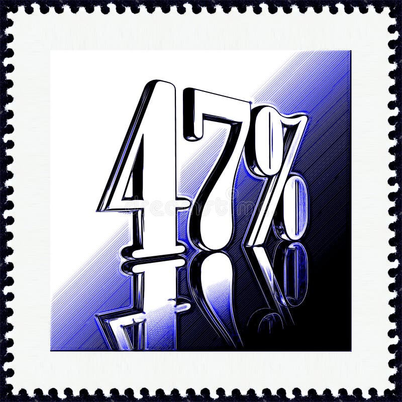 47 , 47 Percent As a 3D Illustration, 3D Rendering Stock Illustration ...