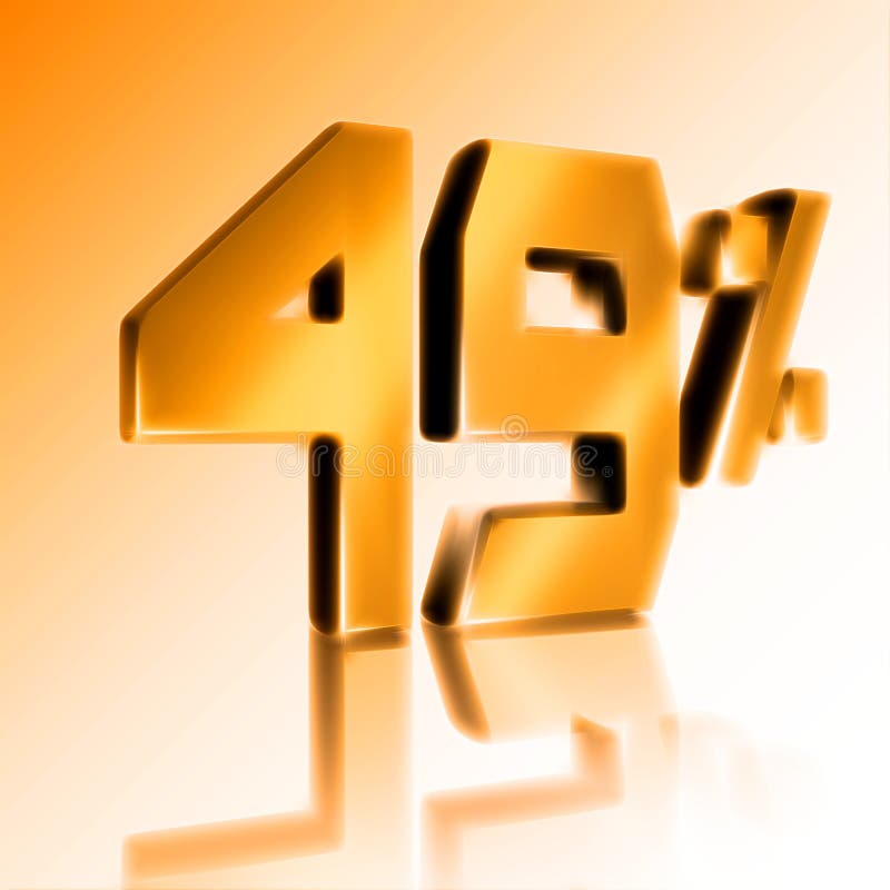 49 , 49 Percent As a 3D Illustration, 3D Rendering Stock Illustration ...