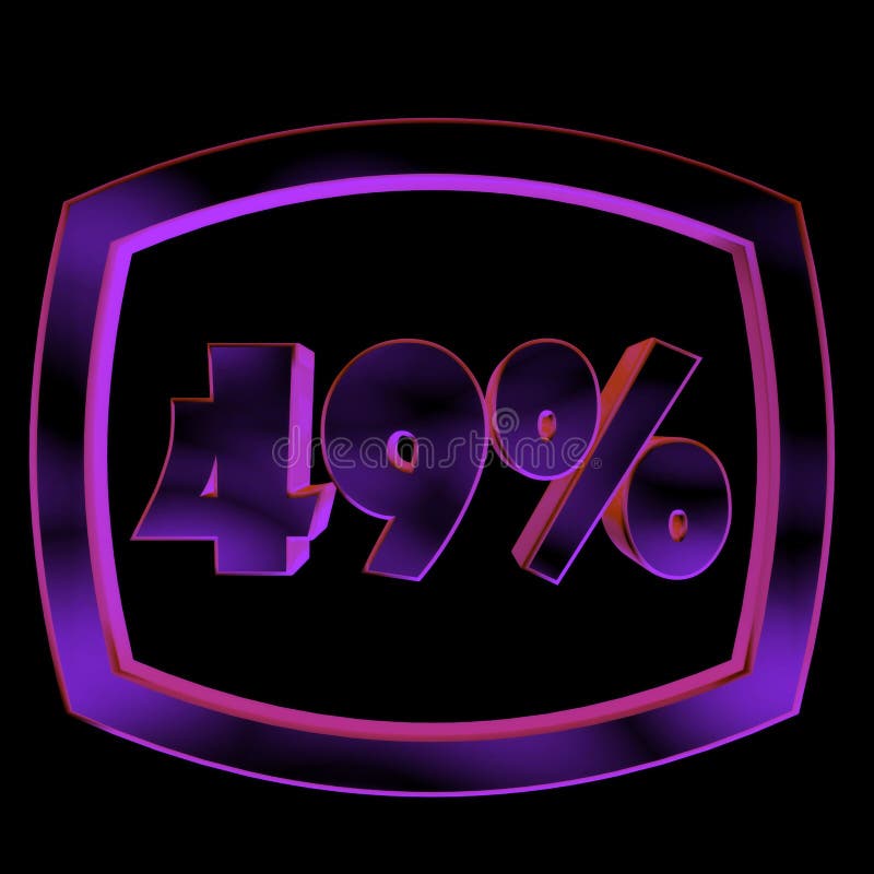 49 , 49 Percent As a 3D Illustration, 3D Rendering Stock Illustration ...