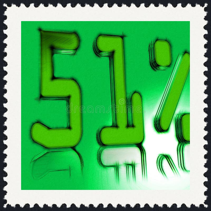 51 , 51 Percent As a 3D Illustration, 3D Rendering Stock Illustration ...