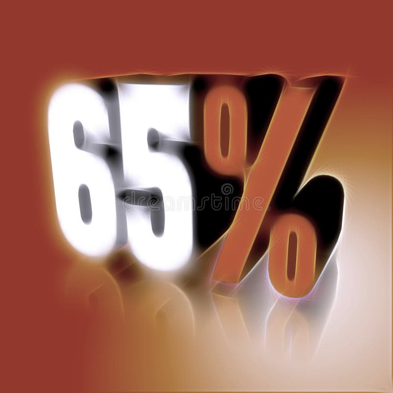 65 , 65 Percent As a 3D Illustration, 3D Rendering Stock Illustration ...