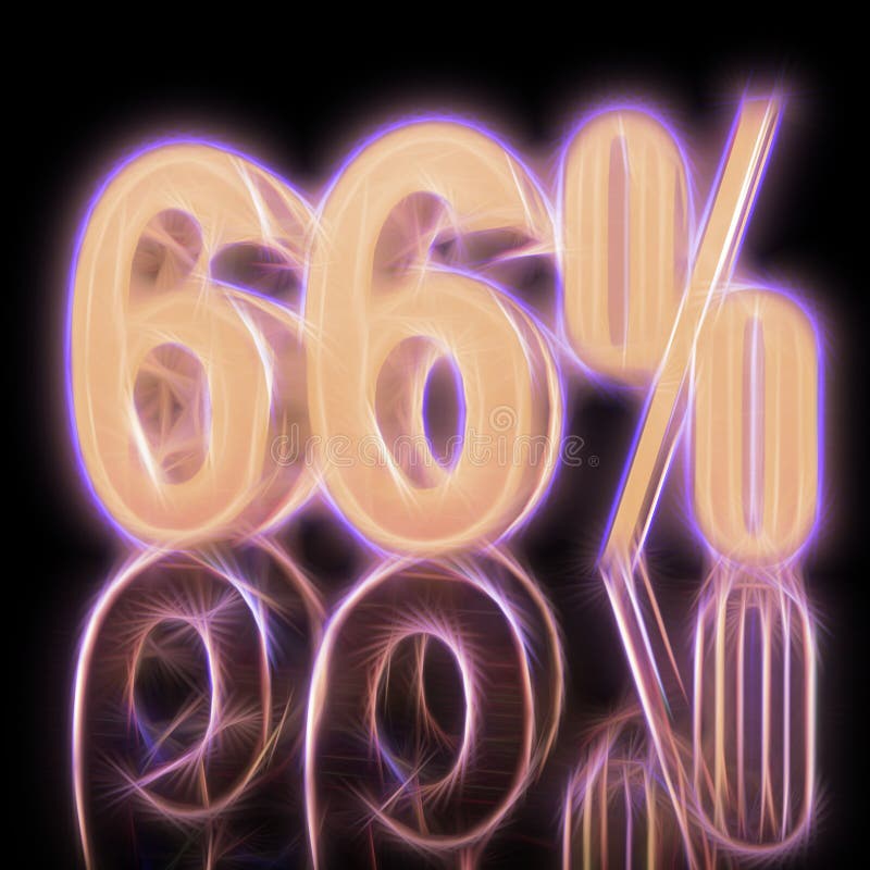 66 , 66 Percent As a 3D Illustration, 3D Rendering Stock Illustration ...