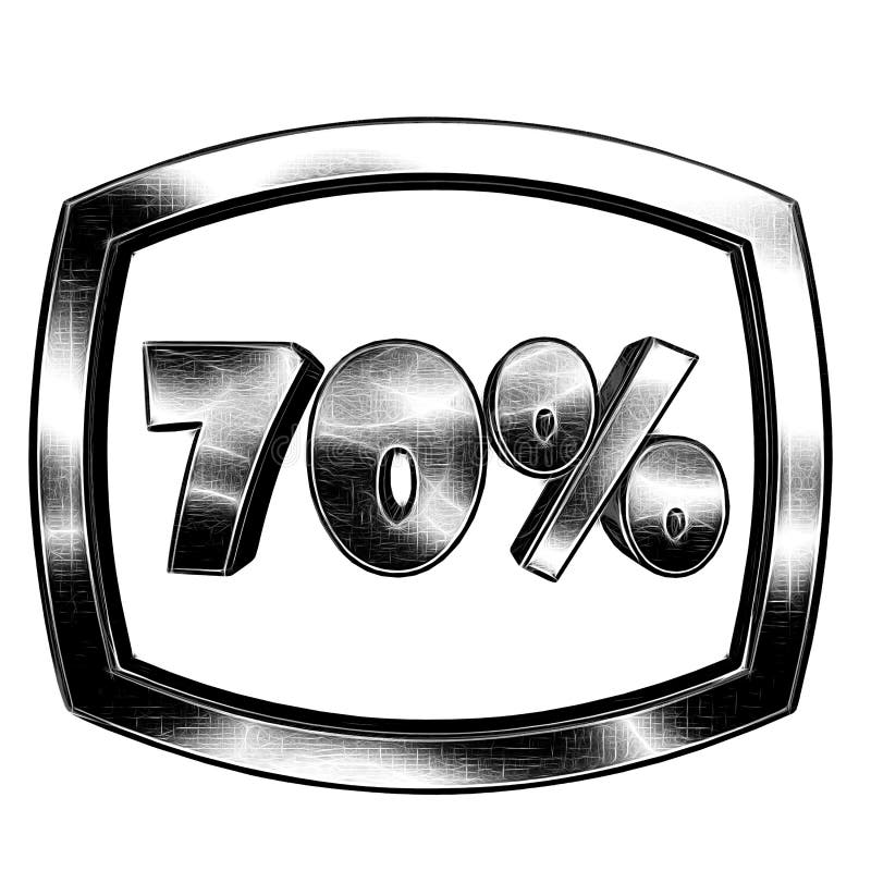 70 , 70 Percent As a 3D Illustration, 3D Rendering Stock Illustration ...