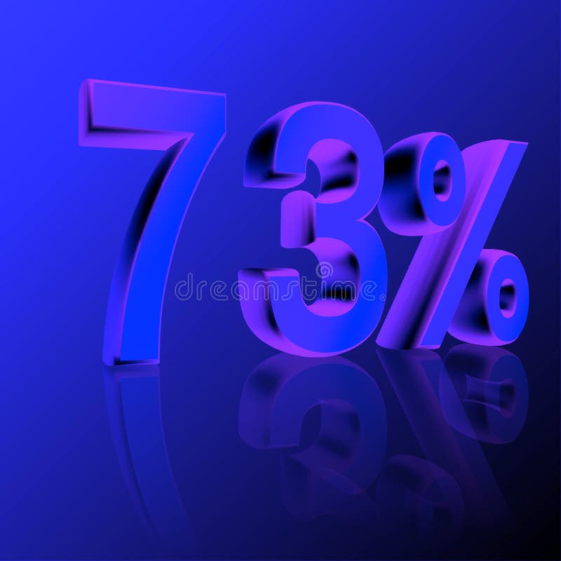 73 , 73 Percent As a 3D Illustration, 3D Rendering Stock Illustration ...