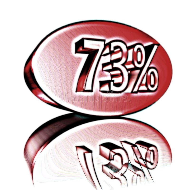73 , 73 Percent As a 3D Illustration, 3D Rendering Stock Illustration ...