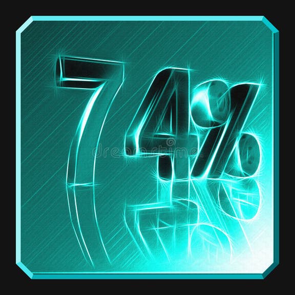74 , 74 Percent As a 3D Illustration, 3D Rendering Stock Illustration ...