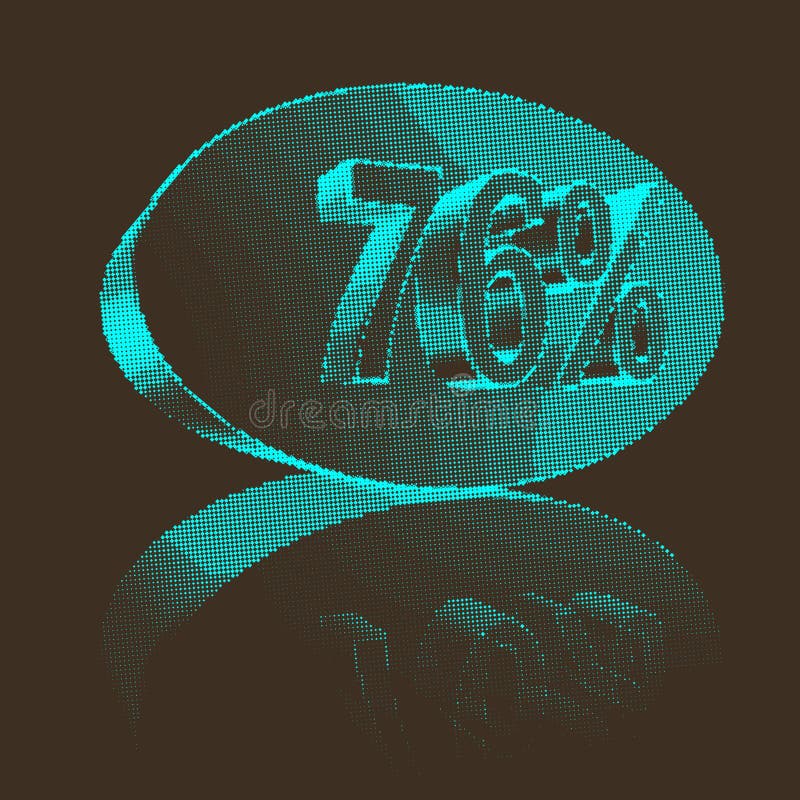 76 , 76 Percent As a 3D Illustration, 3D Rendering Stock Illustration ...