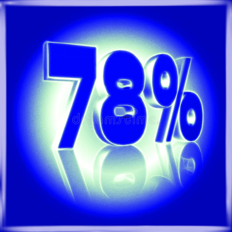 78 , 78 Percent As a 3D Illustration, 3D Rendering Stock Illustration ...