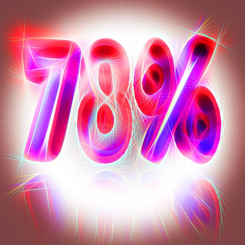 78 , 78 Percent As a 3D Illustration, 3D Rendering Stock Illustration ...