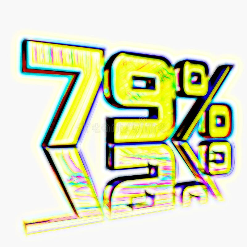 79 , 79 Percent As a 3D Illustration, 3D Rendering Stock Illustration ...
