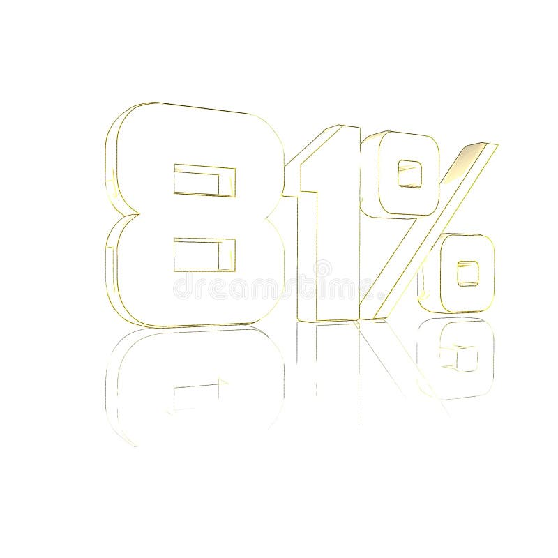 81 , 81 Percent As a 3D Illustration, 3D Rendering Stock Illustration ...