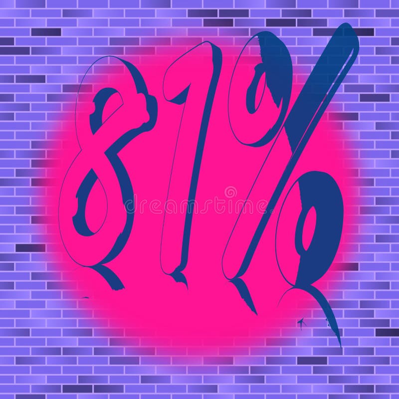 81 , 81 Percent As a 3D Illustration, 3D Rendering Stock Illustration ...