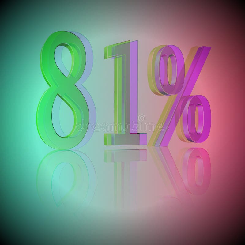 81 , 81 Percent As a 3D Illustration, 3D Rendering Stock Illustration ...